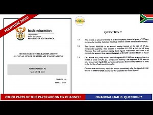Financial Maths Maths Paper 1 May/June 2025 Grade 12