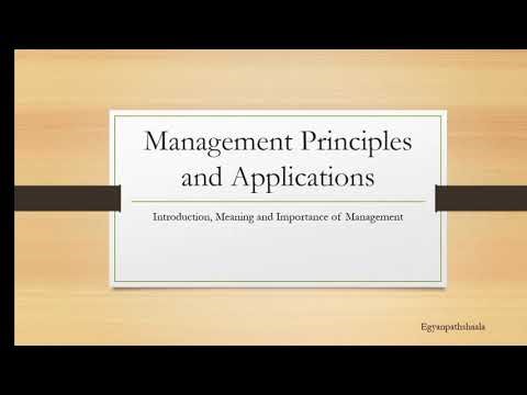 Management Principles and Applications | Unit 1 Part 1 | Introduction, Meaning, Importance | B.com h