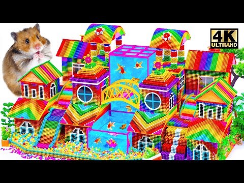 Satisfying Video | Build Water Park Mansion & Highest Swimming Pool From Magnetic Balls For Pets