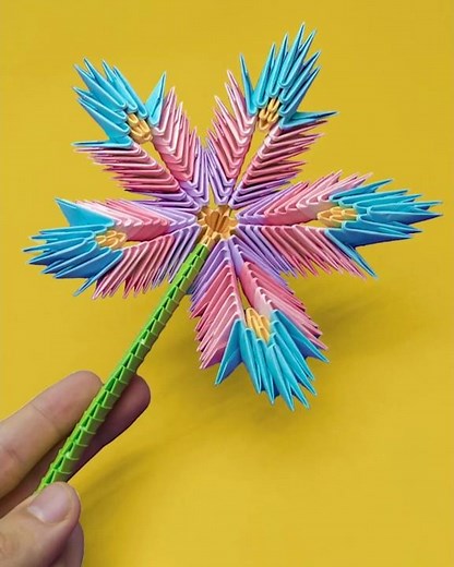 Simple 3D Origami Flower for Home Decor