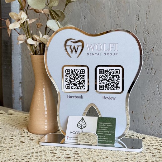 Personalized Tooth QR Code Sign With Logo Dental Office Decor - Etsy Canada