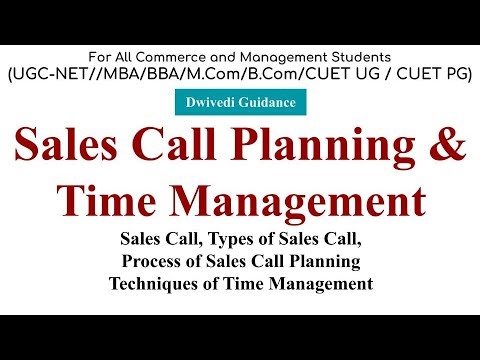 Sales Call Planning, Sales Time management, sales call planning and time management, mba exam