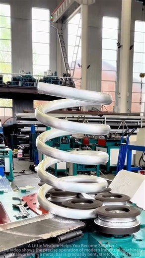 The 'dance' of metal: how factory machinery 'weaves' extra-long coil springs step by step"