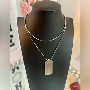 Coach tag with unbranded Silver Necklace  32 inch