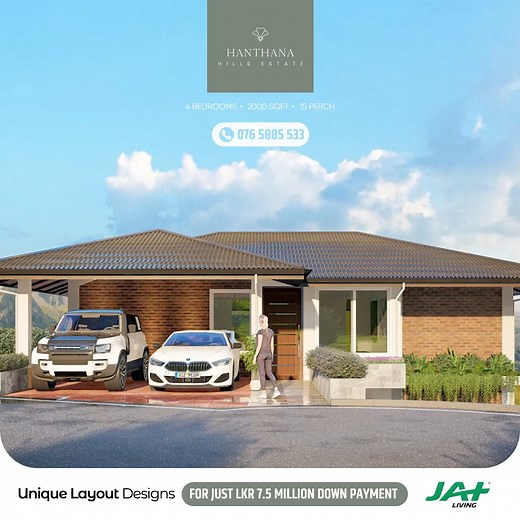 The houses at Hanthana Hills Estate are meticulously designed to optimize functionality and space utilization .Ideal for senior citizens and individuals with disability as it provides all essential amenities in a single floor, guaranteeing convenience and a hassle free experience. Discover the perfect blend of convenience and luxury with a 10-minute commute to the city, breathtaking mountain views, and cutting-edge modern architecture by JAT ☎️ Contact us on: 0765 885 533 For more info: www.jatl