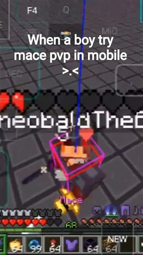 when a boy try mace pvp for the first time in mobile ;⁠-⁠) 🥰 #minecraftshorts #pvp #mace