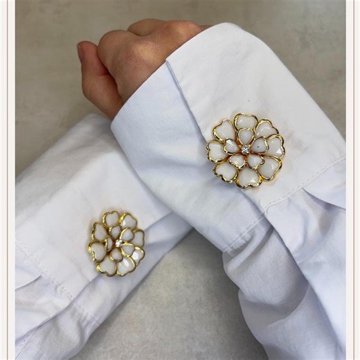 Flower Glass White Button Cover | Cufflinks |clip on Button Covers | Accessories | Button Jewels | Pearl Buttons |wedding Gift - Etsy