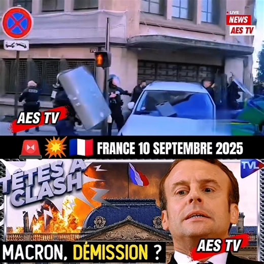 💥🇫🇷 Des affrontements éclatent entre la police et des lycéens, lors du blocus du lycée Hélène-Boucher à Paris, dans le cadre de la journée d’action “Bloquons tout” de ce 10 septembre 2025 #viral #viralreels #reelsvideo | AES TV