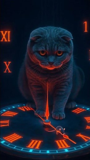 Scottish Fold in the Neon Time Trap | Endless Loop #ai
