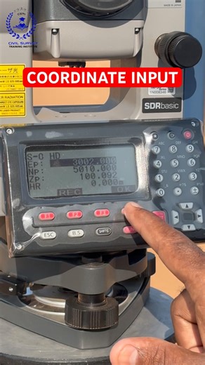 Stake Out Coordinate Input 🔥 | Sokkia Total Station | #Shorts