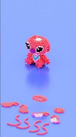 Lilo & Stitch _ How to build a 3D character with beads. #disney #character #shortsfeed #beads3d