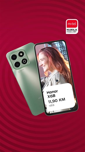 133K views · 227 reactions |  Izaberi novi telefon na rate i uživaj u duplo više mobilnog interneta naredne 2 godine!  Honor X6B – sjajna kamera za uspomene koje se pamte Klikni i saznaj više!  | M:TEL | Facebook
