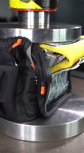 Solar Backpack Meets Hydraulic Press Disaster #satisfying #crushing