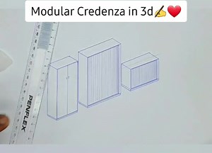 Drawing a Modular Roller Door Credenza in 3D - Step by Step Tutorial