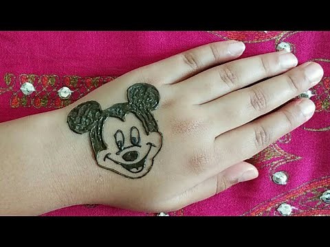 HOW TO DRAW MICKEY MOUSE DESIGN/TATTOO WITH HENNA