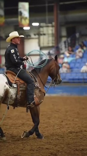 Trevor Brazile Roping on Appaloosa Horse in Texas