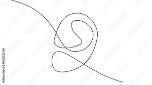 Human ear continuous one line drawing. World deaf day single line concept template