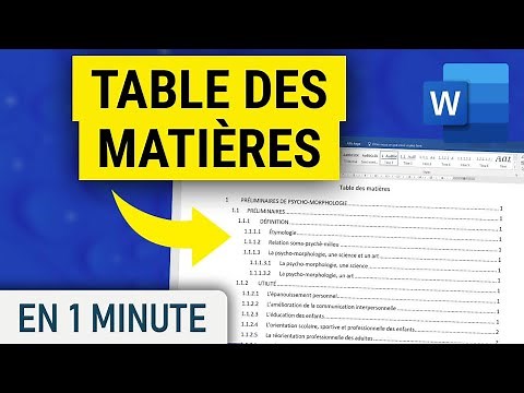 Créer une tables des matières automatique avec numérorations des titres sur Word