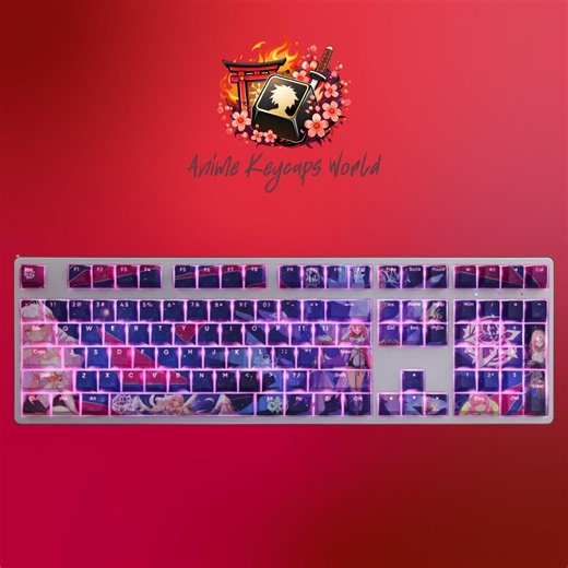 Fantasy Pink Anime Keycaps 108 Keys, Anime Keycaps Set, Artisan Key Caps, Custom Keycaps, Cute Wasd Japanese Keycaps, PBT Backlit Keyboard - Etsy