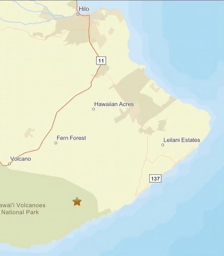 🚨 M4.6 Earthquake Strikes Southeast of Fern Forest, Felt Across Hawaiʻi Island ​A magnitude M4.6 earthquake was recorded tonight, Tuesday, November 25, 2025, at 11:49:45 p.m. HST, with its epicenter located 13 km southeast of Fern Forest. ​The earthquake was shallow and likely felt strongly across the Puna and Kaʻū districts. But also may have affected other parts of the island. ​Earthquake Details ​Magnitude: M4.6 ​Time: 11:49:45 p.m. HST (2025-11-26 09:49:45 UTC) ​Depth: 9.7 km ​Location: 13 