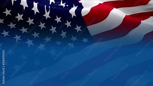 USA flag video gradient background. US American Flags Close Up. USA flag Closeup video for Memorial Patriot Day. 3d United States American Flag Slow Motion video. US US Flag Motion Loop HD resolution