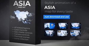 Map of Asia with Countries - Asia Map Kit