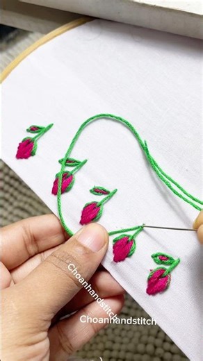 Easy flower embroidery hacks #handbroidery #shorts #youtubeshorts #new