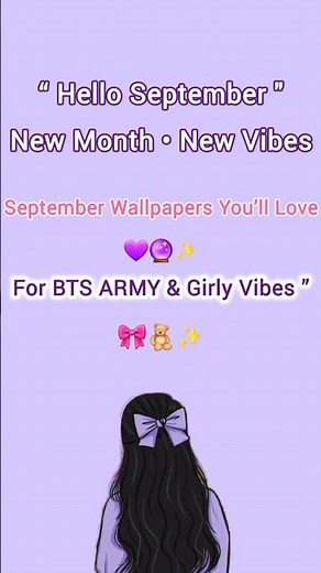 ✨September Aesthetic Wallpapers |BTS Purple Vibes 💜 Girly & Creative Lockscreens ✨ #trendingshorts