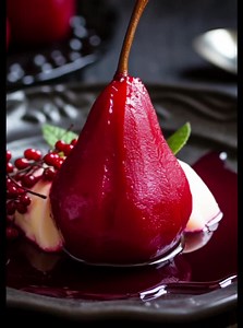 Stuffed Poached Pears Recipe: Red Wine & Amaretto (digital Download) - Etsy