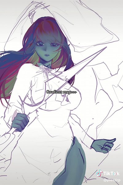 I love the way gradient map do it all for me 😍 𝕾𝖐𝖎𝖇𝖎𝖉𝖎 𝕿𝖔𝖎𝖑𝖊𝖙 #art #procreate #tiktok #fyp #viral