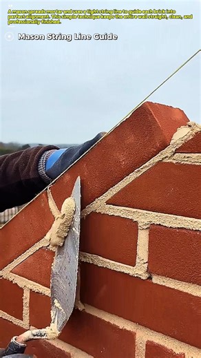 Laying Brick Coping : How a Mason String Line Keeps Every Brick Perfectly Straight