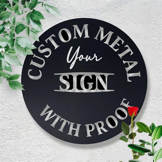 Custom Metal Sign With Logo, Personalized Outdoor Sign, Custom Bar Sign, Circle Any Shape Sign, Waterproof Store Sign, Large Commercial Sign - Etsy