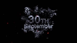 30th September smoke effect text animation on cinematic background