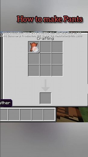 how to make pants 🩳 in Minecraft for beginners #shorts