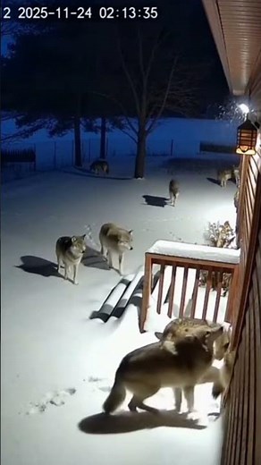 Pack of Wolves Circling a House – Real Scary Footage#Wolves #WolfPack #WildlifeFootage #ScaryVideo