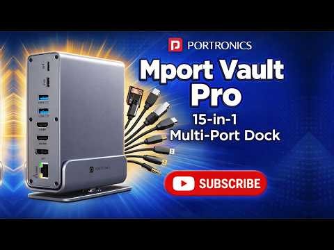 Portonics Mport Vault Pro Triple Display Output | Type-C Input | 100W Type-C PD | USB 3.2 | 1000MB
