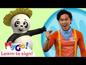 Learn Sign Language with Blippi Wonders! | Panda | MyGo! | ASL for Kids