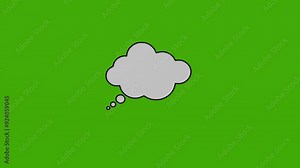 A simple speech balloon like in the comics in the shape of a cloud on a green screen