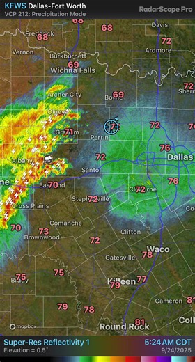 6:07am Radar update- showers and thunderstorms moving in from the west... | North Texas Weather