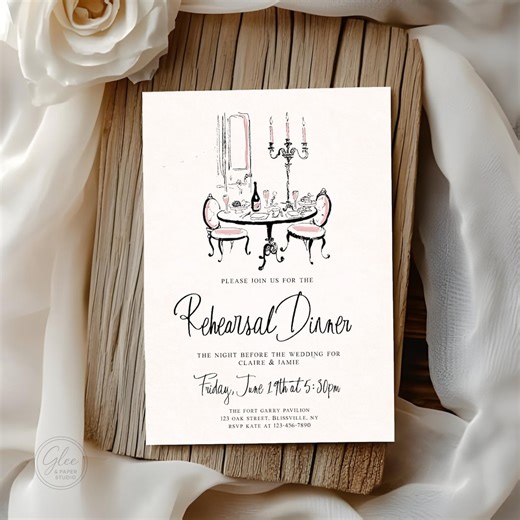 Editable Retro Kitsch Rehearsal Dinner Invitation, Vintage Wedding Dinner Invite - Etsy Canada