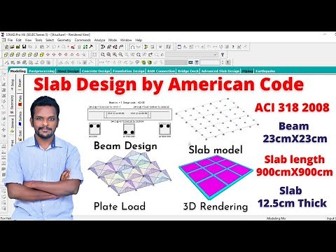 Slab design by American code in Staad pro V8i software | civil engineering | ACI code|