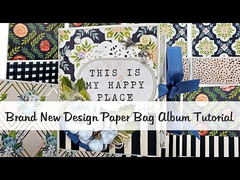 New Design Must See Paper Bag Mini Album Scrapbook Tutorial Easy to Make