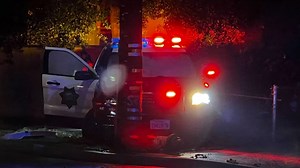 Fresno police officer crashes into fire hydrant during chase