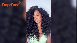 Toyotree Ocean Wave Beach Curl Crochet Hair Braids - 8 Inch 8 Packs Light Brown Water Wave Hair, Crochet Hair Curly Deep Twist Wavy Hair Synthetic Braiding Hair Extensions (8 Inch, 4)