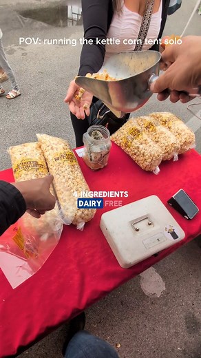 12K views · 365 reactions | pop, bag, sample, sell  #kettlecorn #popcornnate #lincolnlandkettlecorn #pov | Lincoln Land Kettle Corn | Facebook