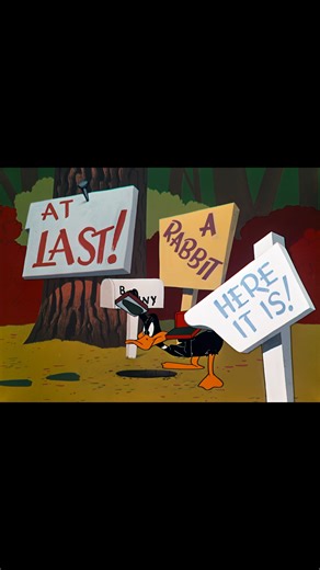 Looney Vault on Instagram: "🐰🦆 In this short, Bugs and Daffy battle it out in a war of wits to convince Elmer Fudd what hunting season it really is. Rabbit or duck? A classic. Title: Rabbit Seasoning"