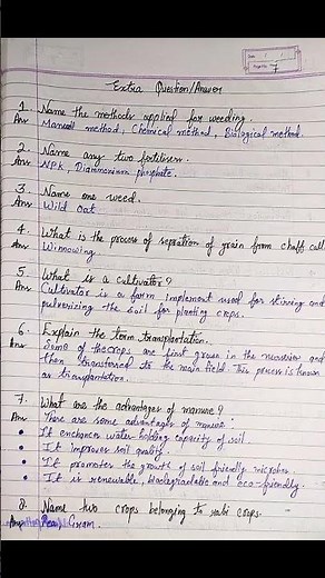 Class 8 science | chapter 1 crop production and management | extra question/answer👈