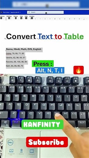 Convert Text to Table in MS Word in 5 Seconds 😱 | Hidden Trick #shorts #asmr #trendingshorts