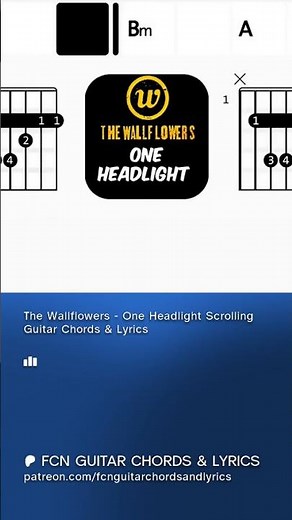 The Wallflowers - One Headlight | Scrolling Guitar Chords & Lyrics #thewallflowers #guitarcover