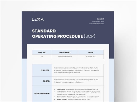 Editable SOP Template: Standard Operating Procedure (A4 Size), Word Procedure - Etsy